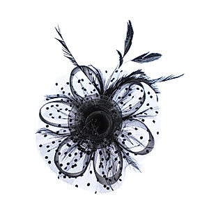 Cocktail Fascinator Hat 20s Pillbox Tea Party Hat Wedding Headwear Kentucky Derby Hats for Women(Black)
