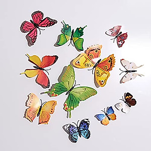 72 PCS Butterfly Wall Stickers, 3D Magnetic Removable Butterfly Wall Decals Fridge Magnet Murals Decoration for Kids Bedroom Nursery Classroom Party Wedding Decor (Multicolor)