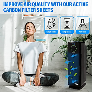 8pk Activated Carbon Replacement Filters Compatible with Germ Guardian FLT4825 HEPA Filter, AC4800 Series, Filter B