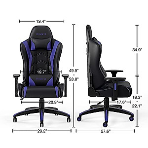 STAPLES Emerge Vartan Bonded Leather Gaming Chair, Black/Blue, 2/Pack (53242V-Ccvs)