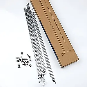 BaveL 36pcs Steel Spokes Mountain Bike Spokes MTB 281mm W/Nipples (Silver, 281)