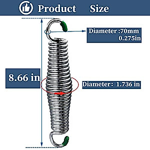 2Pack Premium Porch Swing Springs,1300lb Heavy Duty Springs, Rust Resistant Swing Springs, Spring for Swing Hammock Hanging Chair Spring for Hammock spring,Porch Swings,Indoor Outdoor Hanging Kit