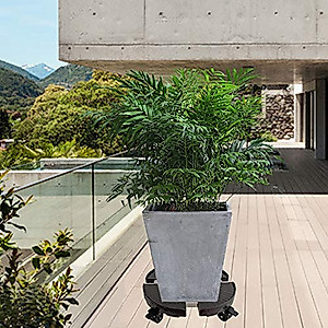 CASIMR Plant Caddy with Wheels, Heavy Duty 440lbs Capacity Rolling Plant Stand, 15-19 Inch Adjustable Indoor Outdoor Plant Dolly, Round Plant Roller Base Flower Pot Rack Holder Trolley Casters Tray