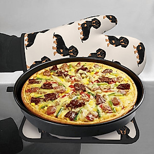 Dachshund Weiner Dog Pet DogsFunny Oven Mitt and Pot Holders Set Heat Resistant for Kitchen Cooking Baking Grilling Waterproof Non-Slip Thick Oven Gloves
