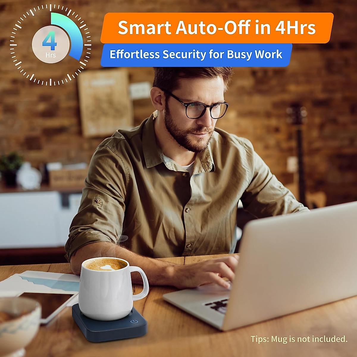 VOBAGA Coffee Mug Warmer, Electric Coffee Warmer for Desk with Auto Shut Off, 3 Temperature Setting Smart Cup Warmer for Heating Coffee, Beverage, Milk, Tea and Hot Chocolate (No Cup)