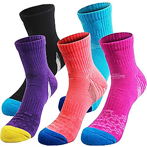 Veatree 5 Pairs Women Cushioned Moisture Wicking Socks for Hiking Trekking Running Camping Outdoor