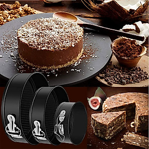 XIGUI Cheesecake Pan, Springform Cake Pan Set - Pack Of 3, Nonstick Round Baking Pans with Removable Bottom, Cake Pans for Mini Cheesecakes, Pizzas and Quiches (4", 6", 8")