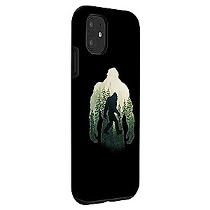 iPhone 11 Sasquatch Yeti Figure Nature Double Exposure Bigfoot Case