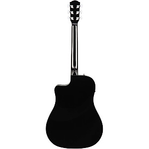 Fender CD-60SCE Solid Top Dreadnought Acoustic-Electric Guitar - Black Bundle with Hard Case, Instrument Cable, Tuner, Strap, Strings, Picks, and Austin Bazaar Instructional DVD
