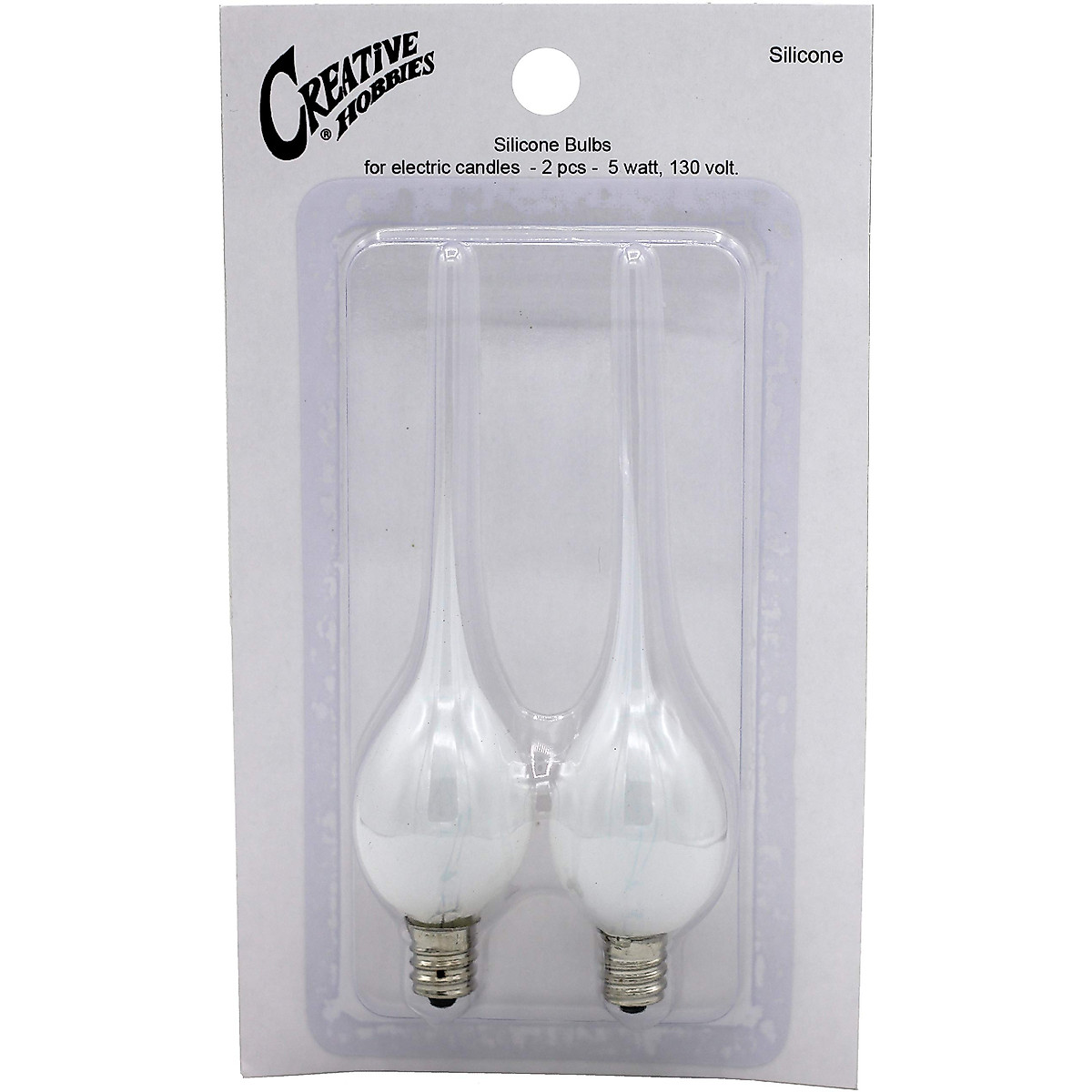 Creative Hobbies 5 Watt Silicone Dipped Country Candle Lamp Light Bulbs - Replacement Bulbs for Candles and Chandeliers - Box of 24