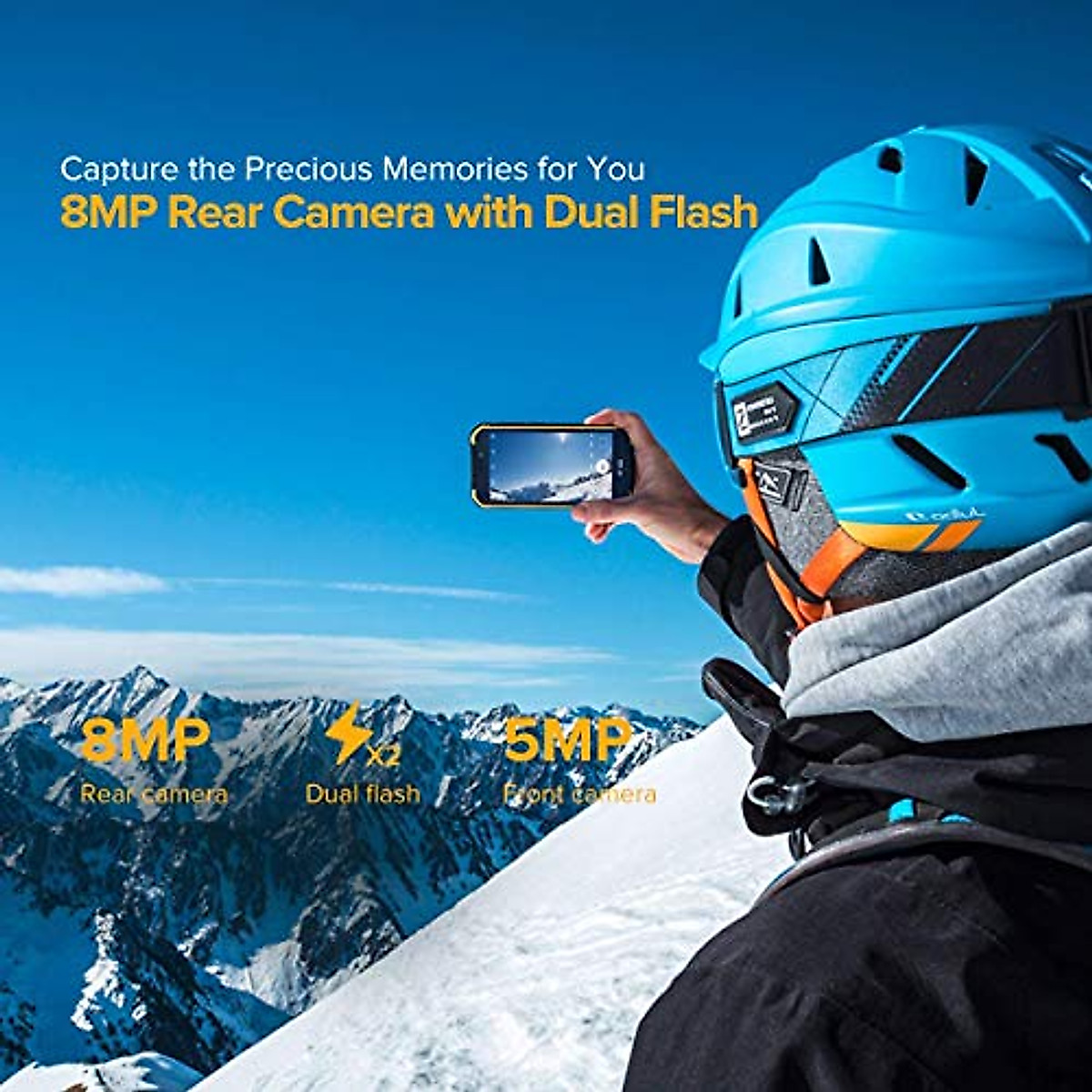 Ulefone Rugged Smartphone Unlocked, Armor X6 (2022) IP68 Waterproof Cell Phone, 5.0 inch, Android 9.0 2GB+16GB, 4000mAh Battery, Global 3G Dual SIM, LED Light, Face ID Compass+GPS Shockproof (Orange)