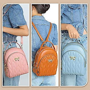 WIZOZI Mini Backpack for Women Cute Small Backpack Purse Teen Girls Fashion PU Leather Zipper Crossbody Shoulder Bags Multifunctional and Large-Capacity Daypack Purse-WHITE