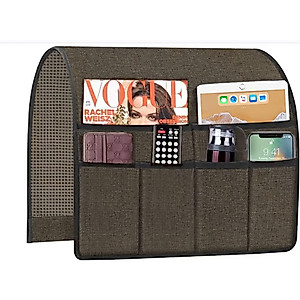 Iwtmm Arm Chair Organizer, Armchair Caddy for Recliner Non-Slip Couch Caddy with 6 Pockets, Magazines, TV Remote Control Holder, 19 x 35 inches