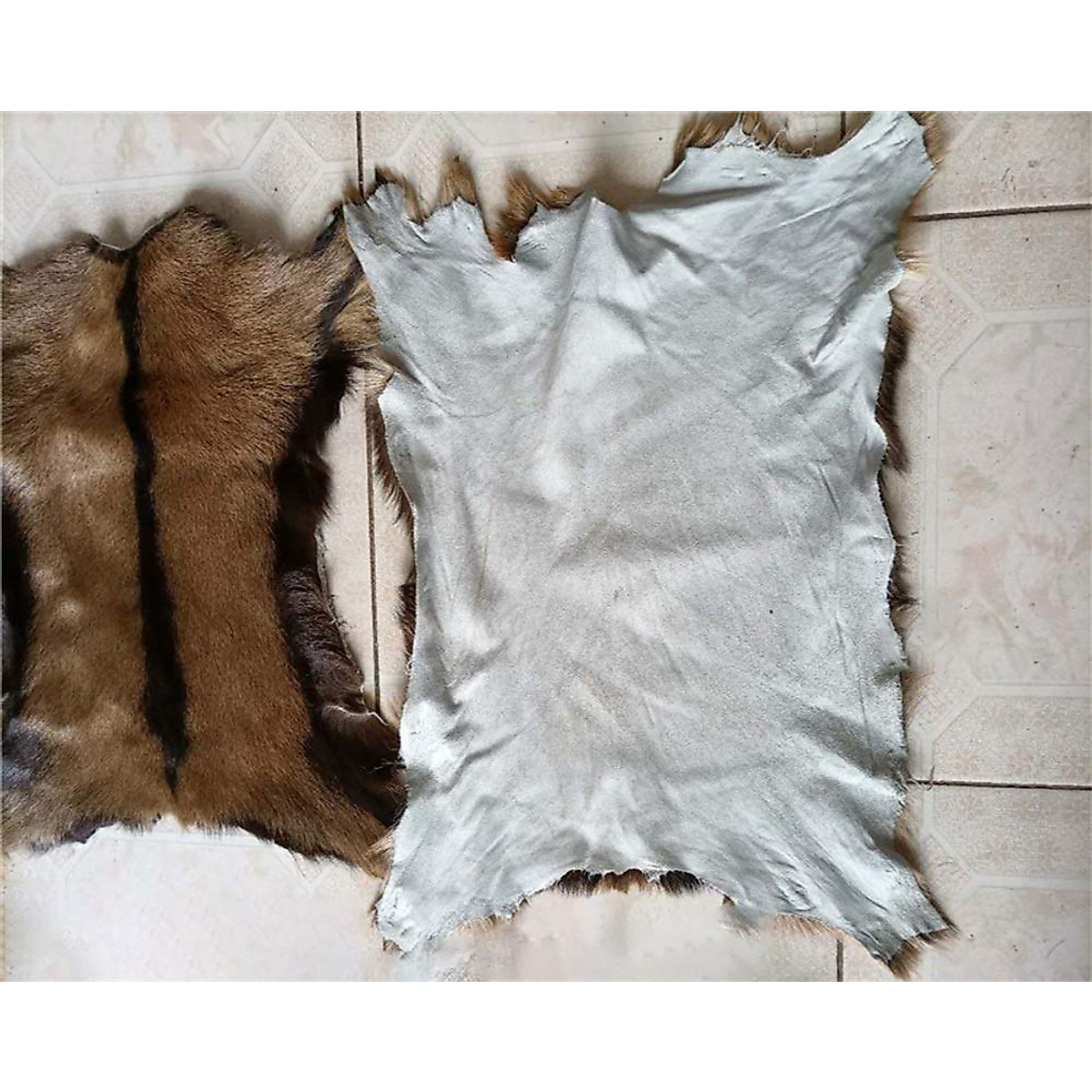 Real Antelope Goat Hide Fur Skin Pelt Fur Sheepskin Leather Fur Skin Clothing Accessories 1pcs (Approx 16"X20")