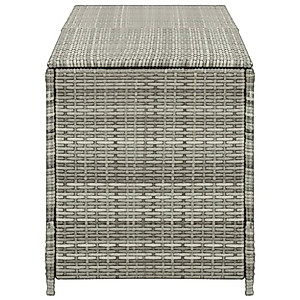 YEZIYIYFOB 160 gal Outdoor Storage Box Large Deck Box Taupe Grey Rattan Patio Storage Box Garden Storage Suncast Chest Container Poly Cabinet for Lawn Backyard 78.7"x19.6"x23.6" Grey NOT WATERPROOF
