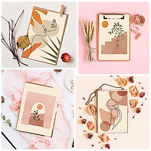 Whaline 6 Pack Abstract Line Art Poster Boho Minimalist Modern Aesthetic Art Waterproof Woman Face Landscape Geometric Drawing Wall Art for Girls Women Bedroom Dorm Living Room, 9.72" x 13.82"