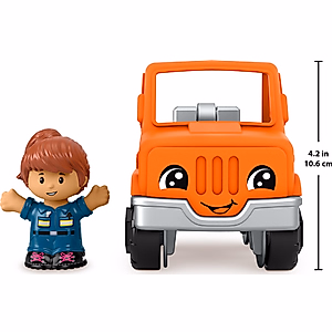 Fisher-Price Little People Toddler Toy Help and Go Tow Truck and Figure for Pretend Play Kids Ages 1+ Years