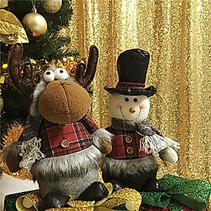 TRLYC Gold Sequin Backdrop Curtain 3x7ft Shiny Gold Curtain Glitter Backdrop for Party Wedding Birthday Graduation Christmas