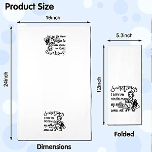 RZHV Sometimes I Open My Mouth and My Mother Comes Out Kitchen Towel, Funny Retro Housewife Dish Towel Gift for Women Sisters Friends Mom Aunty Hostess, Housewarming New Home