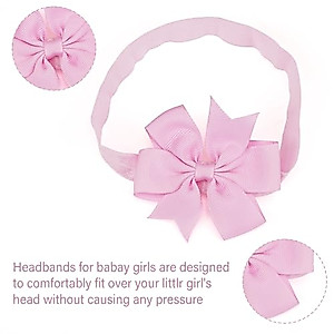 CÉLLOT 40 Colors Baby Girls Headbands 3" Pinwheel Hair Bows Elastic Hair Bands Hair Accessories for Newborn Infants Toddlers