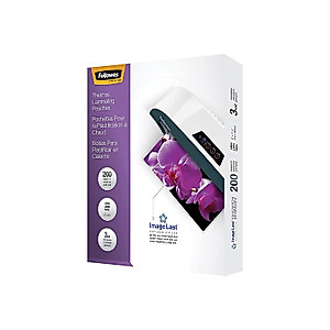 Fellowes Thermal Laminating Pouches, ImageLast, Jam Free Letter Size, 3 Mil, 200 Pack (5244101)