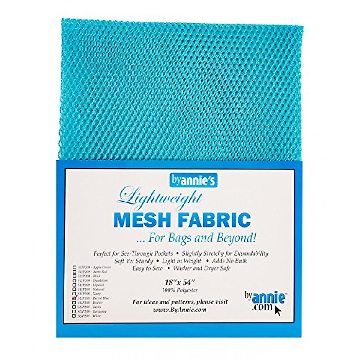 Mesh Fabric Lightweight Primary Bundle- Dandelion, Parrot Blue, White, Black and Atomic Red - 18" x 54" with Tape Measure-Bundle of 6 Items Primary