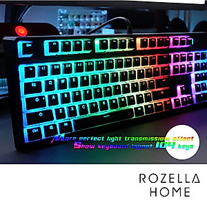 ROZELLA HOME Pudding Keycaps Full 108 Key for Mechanical Gaming Keyboard with Additional 24 Replacement Units, PBT, MX Switches, TKL 80 Percent and Compact 60 Percent Compatible, (Caps Only) (White)