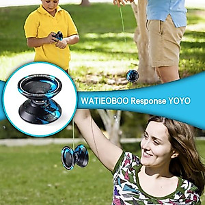 WATIEOBOO Yoyo Professional,Metal Responsive Yoyo for Kids Beginners, Unresponsive Yoyo for Adults Intermediate-Advanced Players with Glove and 10 Replacement Yoyos Strings-Model WA-01