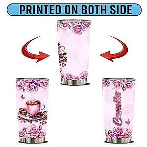 WONWIX Personalized Ideal Coffee Gifts for Coffee Lovers, Women, Girls, Wife, Daughter, Mom, 20oz Insulated Stainless Steel Travel Cup Mug Tumbler, Birthday, Christmas, Valentine, Mother's Day