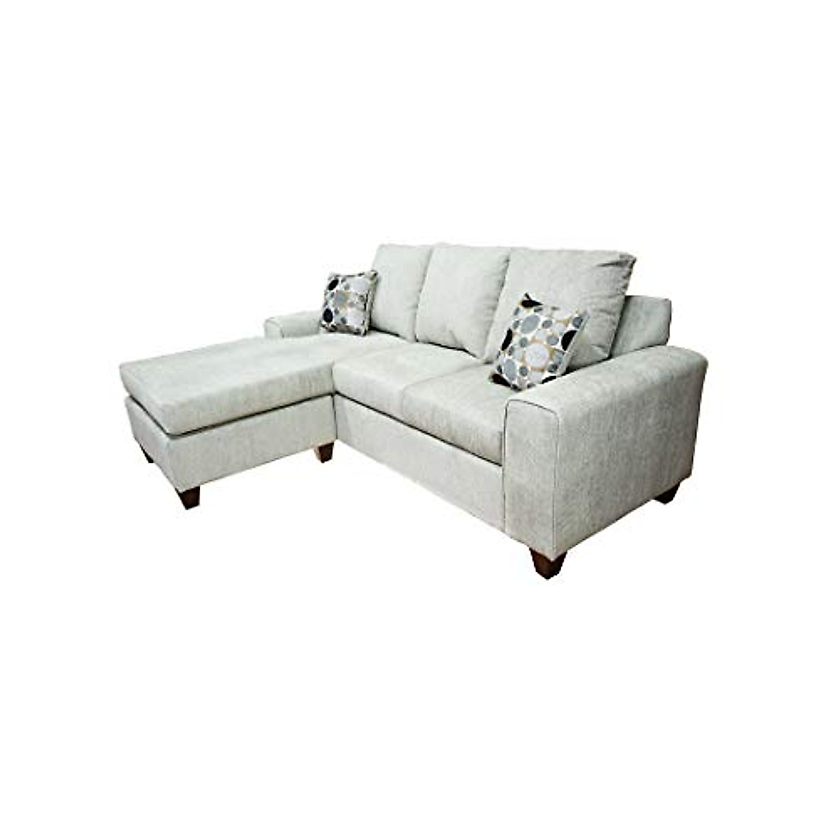 A&A Furniture Contemporary Gray Sofa Chaise