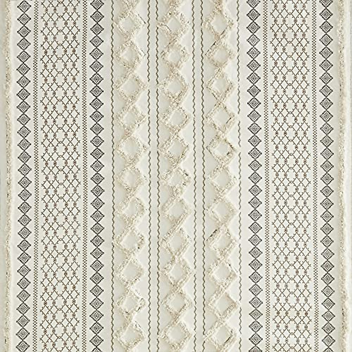 INK+IVY Imani Tufted Chenille 100% Cotton Shower Curtains Machine Washable, Modern Home Bathroom Décor Bathtub Privacy Screen, 72" x 72", Ivory