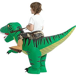 tasanor Blow Up Raptor Costume,Inflatable Costumes for Kids,Inflatable Dinosaur Costume,Halloween Costumes for Girls/Boys (4-6YRS)