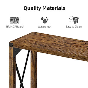 IDEALHOUSE Entryway Table, 43 Inch Farmhouse Console Table, 2-Tier Wood Sofa Table Furniture for Foyer, Living Room, Hallway, Easy Assembly (Vintage, 43" X 11.8" X 29.9")…
