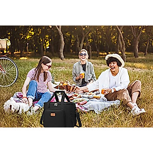 MOYAQI Large Soft Sided Picnic Cooler Bag 26L Insulated Leak Proof for 40 Cans of Beverage or Beer Storage, Collapsible Cooler Lunch Bag for Camping, Lunch, Beach, Picnic, Road Trips, Shopping, Travel
