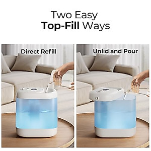Homvana Humidifiers for Bedroom, 5L Super Easy to Clean Top Fill Auto Adapt Cool Mist Humidifier for Bedroom Plants Baby Kids for Home (Never Leaking Design), Quiet 40H Runtime, Essential Oil Diffuser
