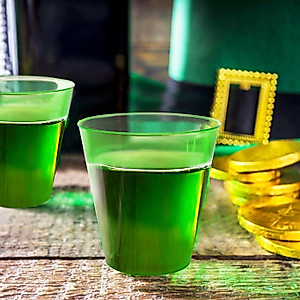 Party Essentials Disposable Hard Plastic 2-Ounce Shot/Shooter Glasses, Neon Green, 300 Count
