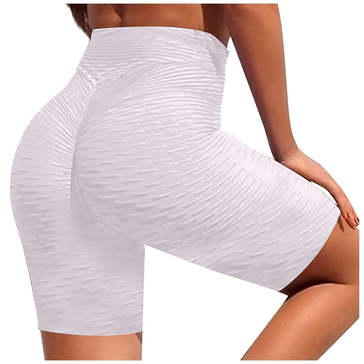 Bblulu 2 Pack Women's Textured Booty Tights High Waisted Ruched Butt Lifting Leggings Tummy Control Push Up Workout Yoga Pant