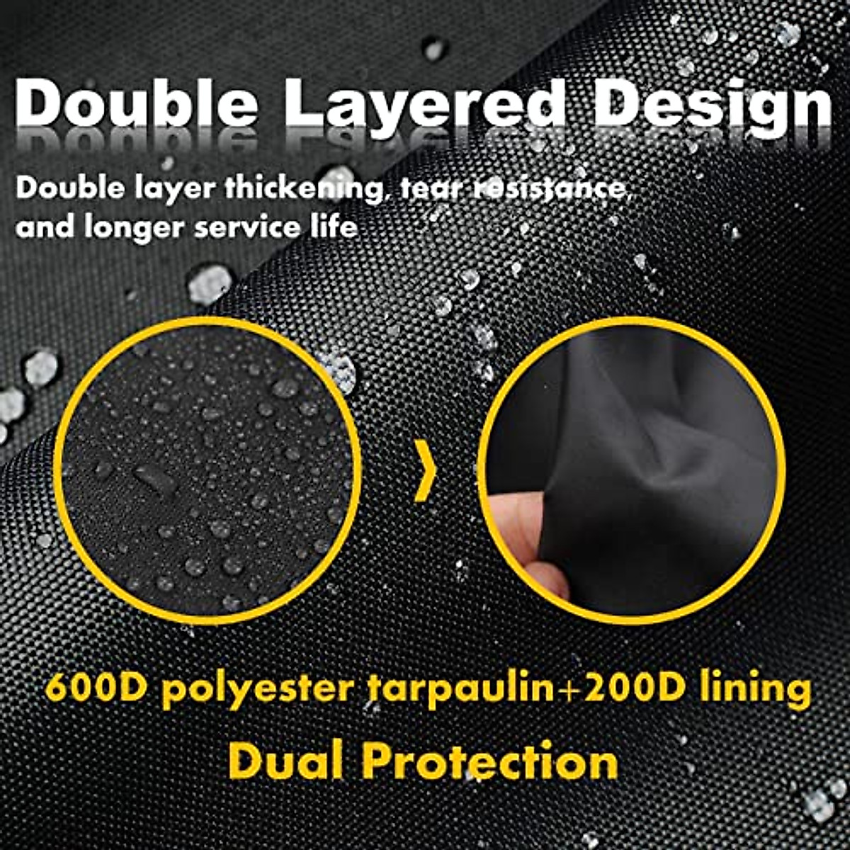 GEHENG Runtime Generator Cover, 100% Waterproof Generator Cover, Double Layer Design, All Weather Use, Extra Heavy Duty 600D Water Resistant Polyester Tarp, 32"x24"x24", Tear-resistant, black.