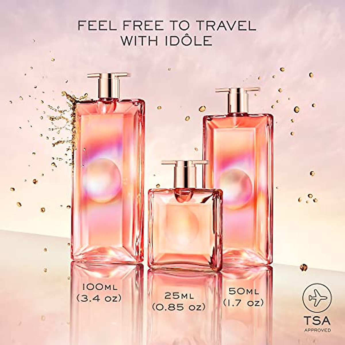 Lancôme​ Idôle Nectar Eau de Parfum - Long Lasting Fragrance with Notes of Bright Florals & Warm Vanilla - Sweet & Floral Women's Perfume - 0.34 Fl Oz