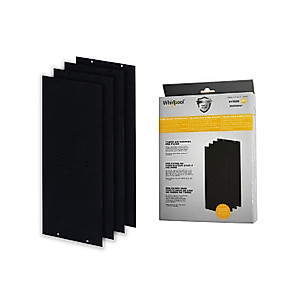 Whirlpool 817800 Genuine Charcoal Pre-Filter - Whishield Anti-Microbial Activated - Replacement Fit Air Purifier Portable Tower WPT80, Large - 4 Pack