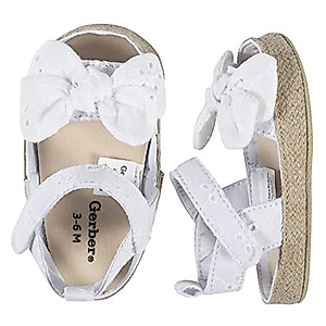 Gerber baby girls Espadrille Sandal Crib Shoe, Eyelet, 3-6 Months Infant US