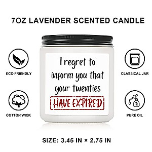 30th Birthday Candle Gift, Funny 30th Birthday Gifts for Women, Men - 30th Birthday Gift Present for Her, Him, Friends, Sister, Brother, Wife, Husband - 30th Gift Ideas - 7oz Lavender Scented Candles