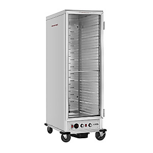 KoolMore 33 in. Commercial Insulated Heated Holding/Proofing Cabinet with Glass Door and 36-Pan Capacity in Silver, UL and NSF Listed (KM-CHP36-SIGL)