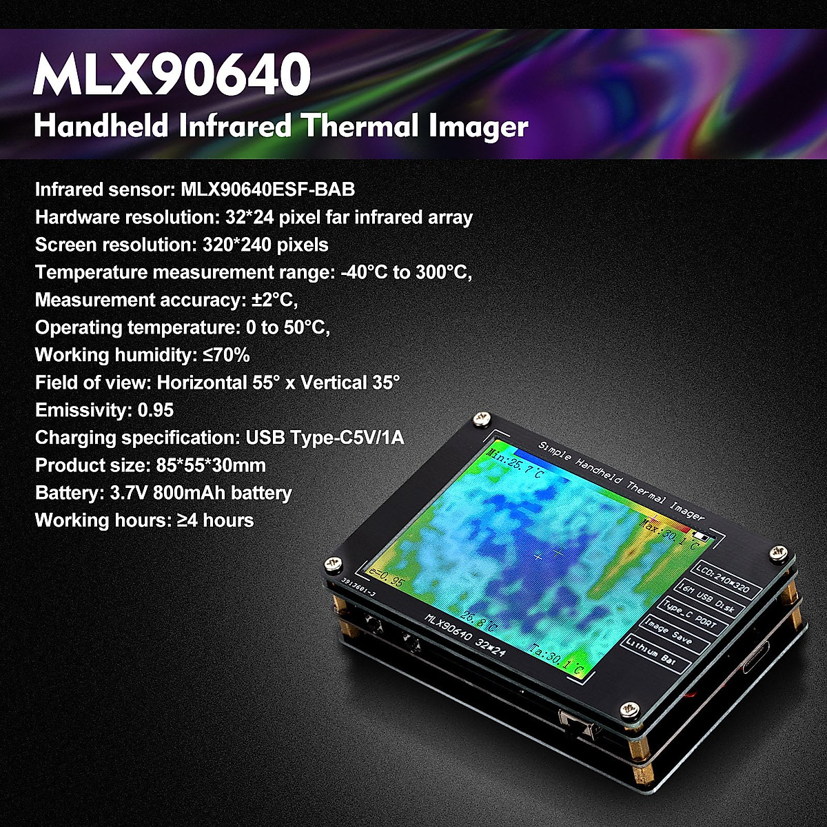 Kanayu 1 Pack Infrared Thermal Imager with 4 Ghost Hunting Cat Ball Portable Equipment Thermal Camera LED Motion Light up Cat Ball Activated Interactive Cat Toy Balls for Ghost Hunting