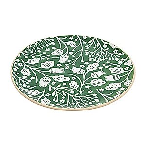 Mud Pie Indigo Platter Set, Green, small 12" dia | large 14" dia
