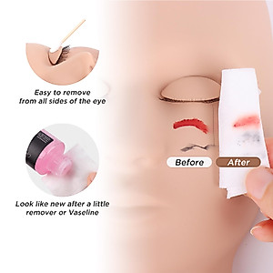 BEYELIAN Lash Mannequin Head, Eyelash Mannequin Head with Eyelids, Lash Extension Training Practice Head, 4 Pairs Removable Eyelids, Soft-Touch, Natural Color Realistic