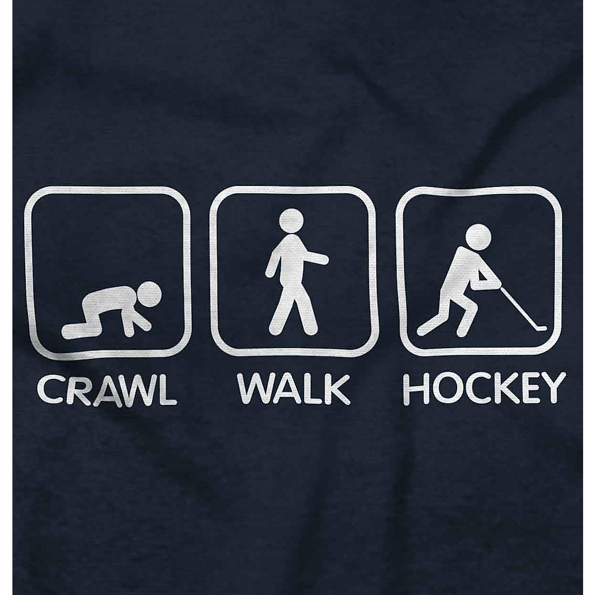 Brisco Brands Crawl Walk Hockey Street Sign Humor Baby Romper Boys or Girls