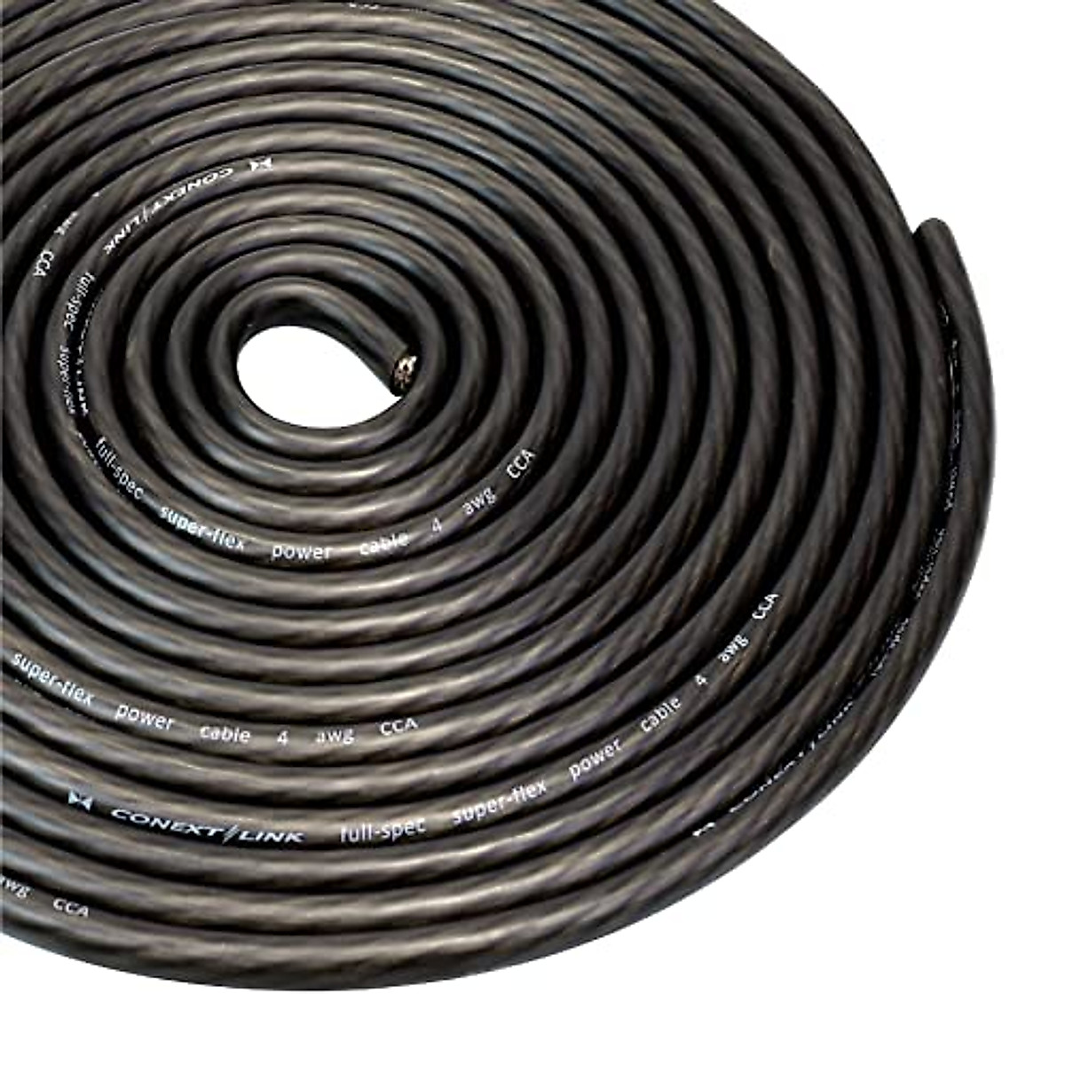 Conext Link 25 ft Black 4 Gauge Amplifier Power Ground Wire 25 Feet 4 GA AWG Amp Cable Roll （10848）