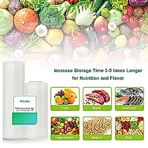 MSAKE Vacuum Sealer Bags- 2 Rolls a 11"x16' And a 8"x16'