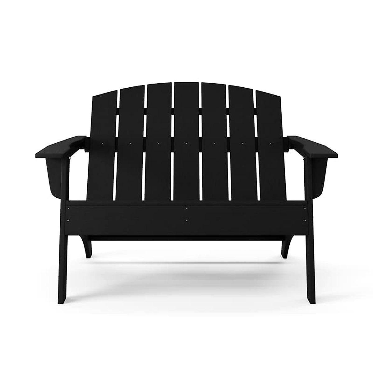 Flats & Castles Ellie HDPE Outdoor Weather Resistant Modern Adirondack Love Seat (Black)